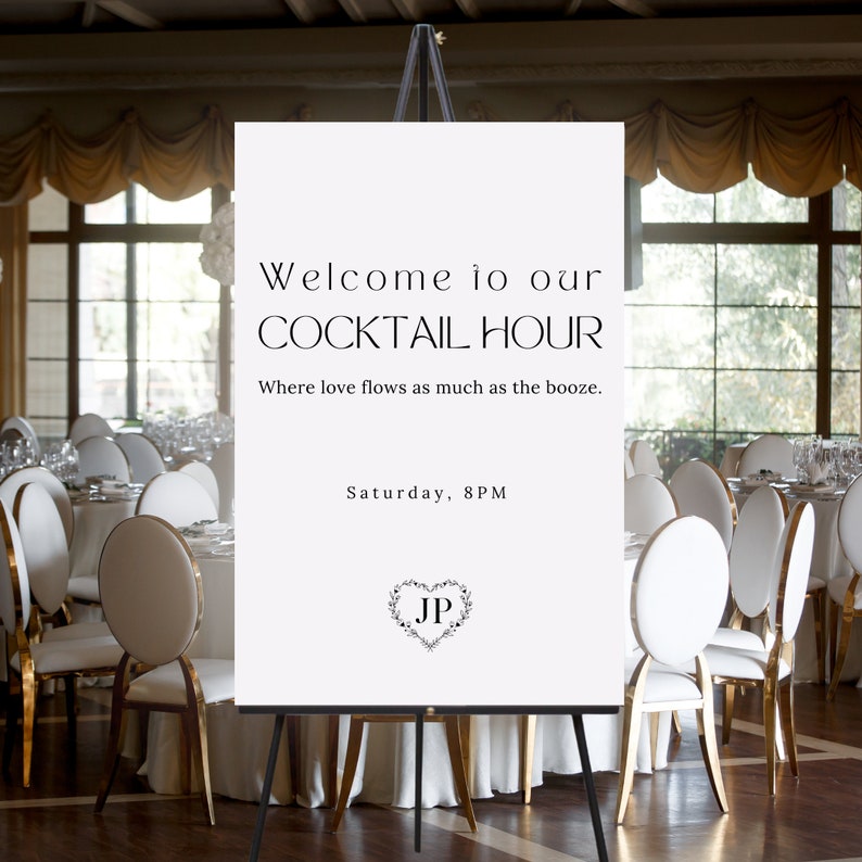 Wedding Cocktail Hour Canva Template CH005 Love and Booze Flows - Etsy