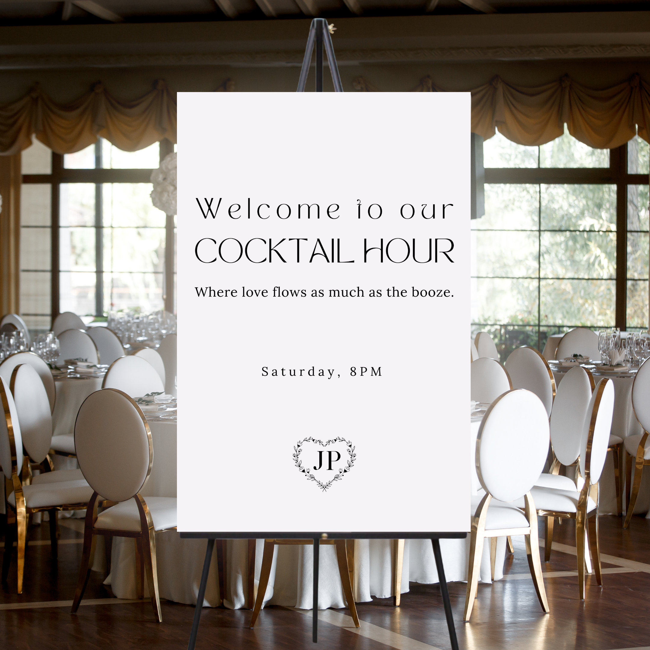 Wedding Cocktail Hour Canva Template CH005 Love and Booze Flows - Etsy