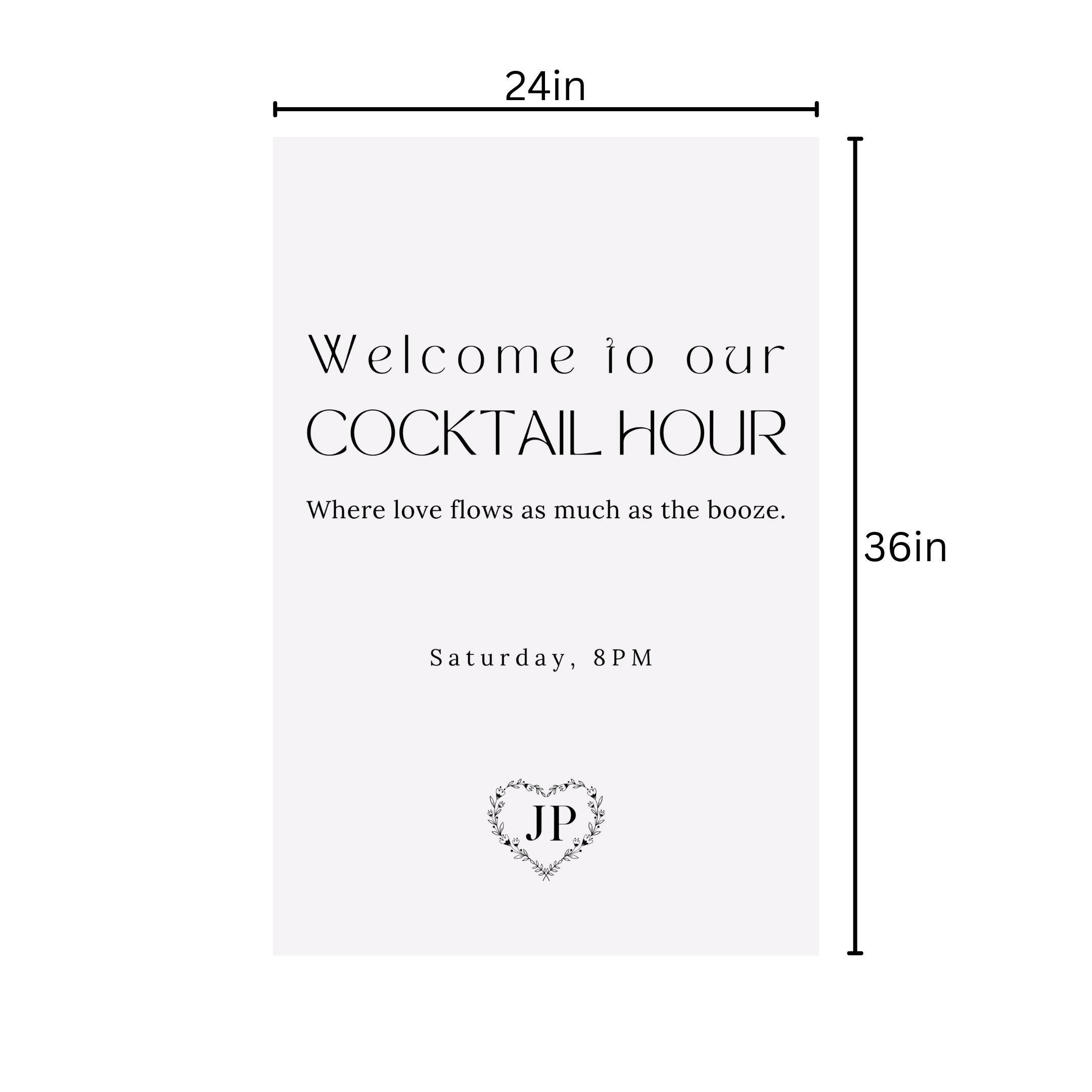 Wedding Cocktail Hour Canva Template CH005 Love and Booze Flows - Etsy