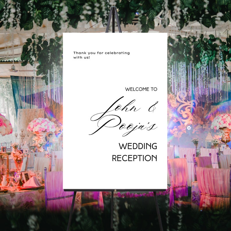 Wedding Welcome Signage Canva Template Simple Minimalist Sign WR018 - Etsy
