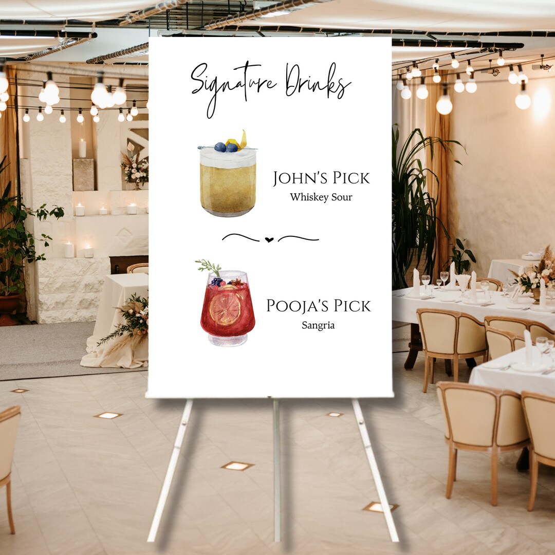 Wedding Cocktail Hour Canva Template SD005 His and Her Pick - Etsy
