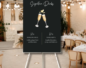 Wedding Cocktail Hour Canva Template CH005 Love and Booze Flows - Etsy