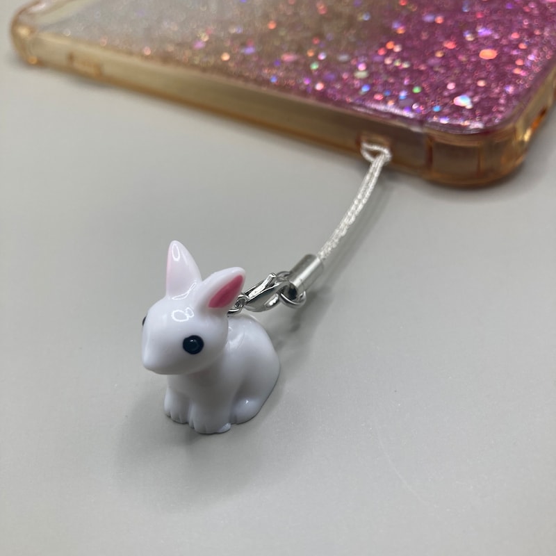 Rabbit Phone Charm - Etsy