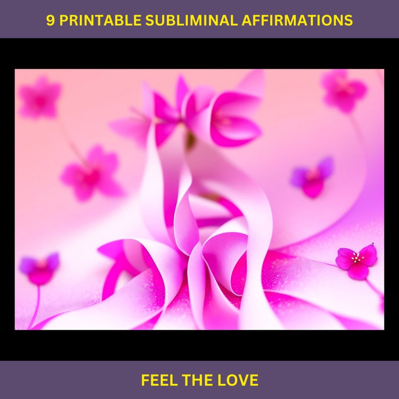 Printable Love Affirmations for Positive Thinking Romantic Subliminal ...