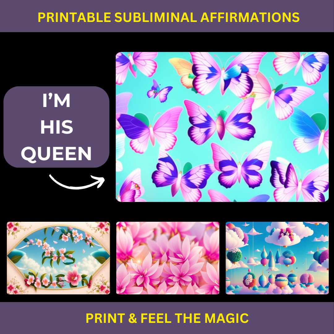 Printable Romantic Affirmations for Positive Thinking I'm His Queen 12 ...