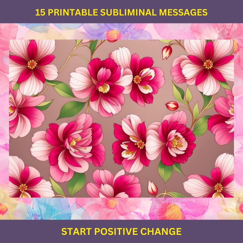 15 Printable Subliminal Message Designs for Positive Thinking Instant Download Pdfs in A4, A5 ...
