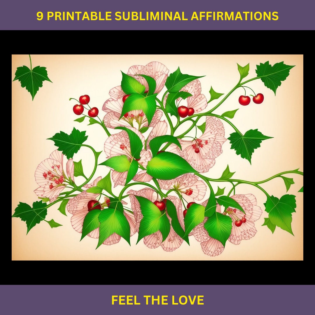 Printable Love Affirmations for Positive Thinking Romantic Subliminal ...