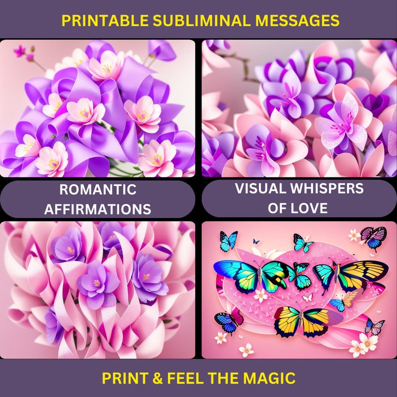 Printable Romantic Affirmations Collection 14 Subliminal Designs for ...