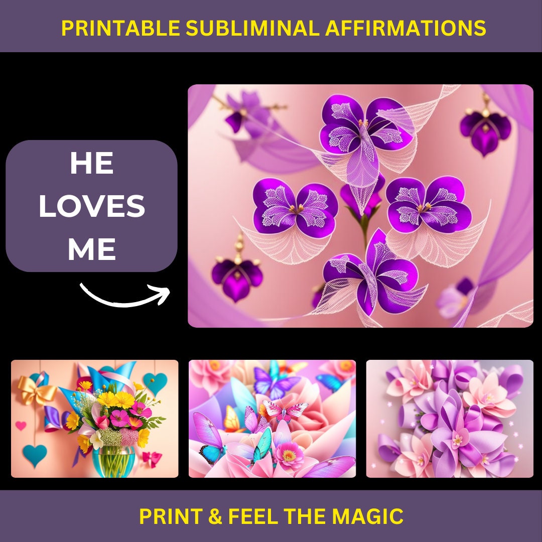 Printable Romantic Affirmations for Positive Thinking He Loves Me 22 ...