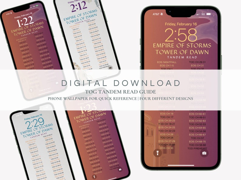 Throne of Glass Tandem Read Bookmarks, Digital Download Phone Wallpaper ...