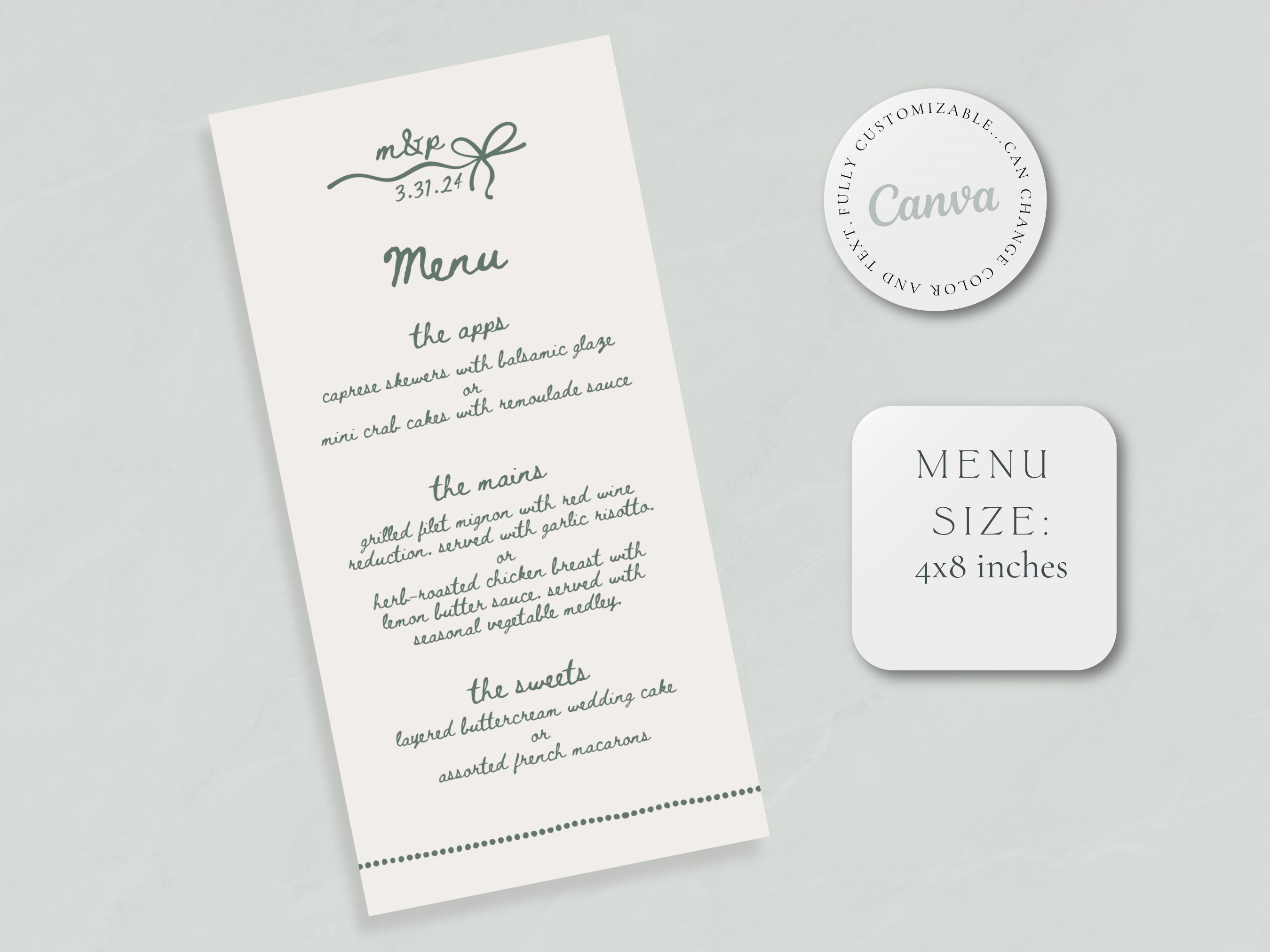 Whimsical Coquette Handwritten Wedding Dinner Menu,garden Party ...