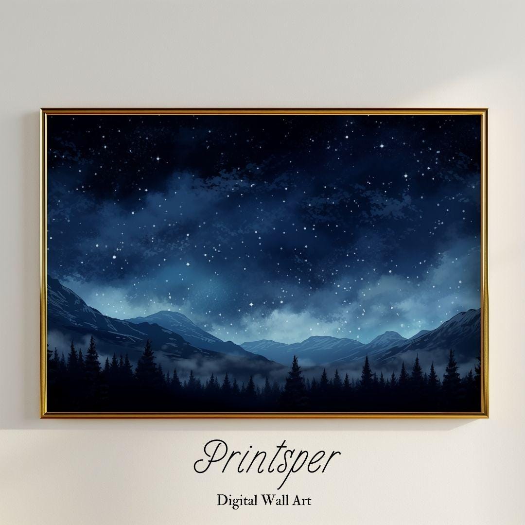 Nightsky Sky Full of Stars Printable Digital Wall Art Multiple Sizes ...