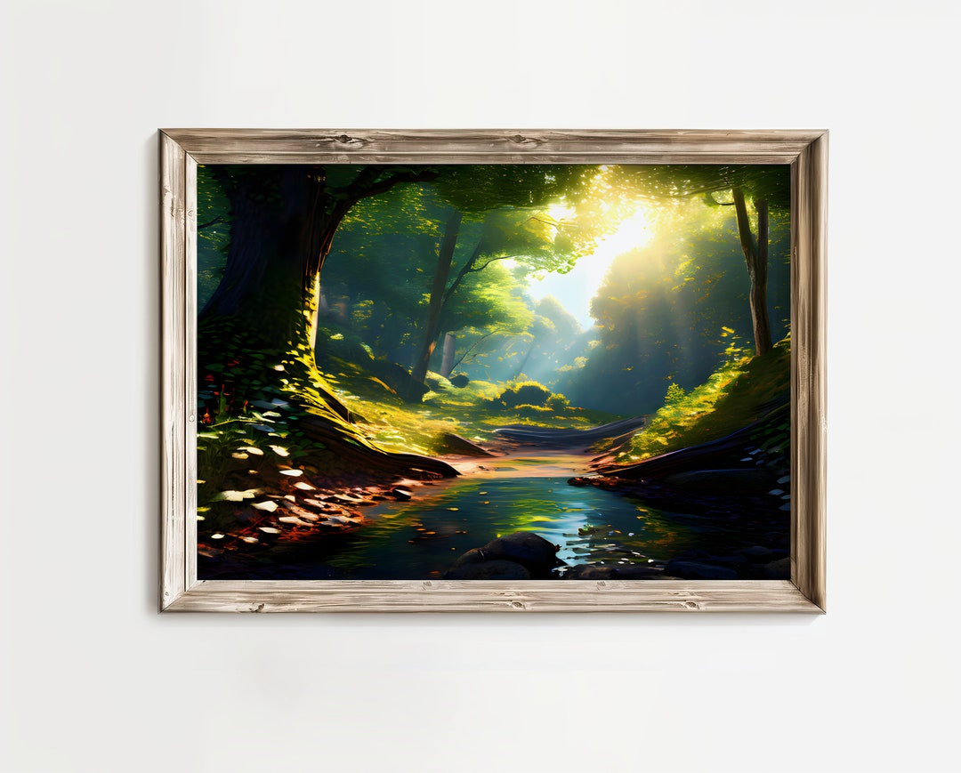 Forest Canopy Fantasy Landscape Print | Digital Download | Sunset in ...