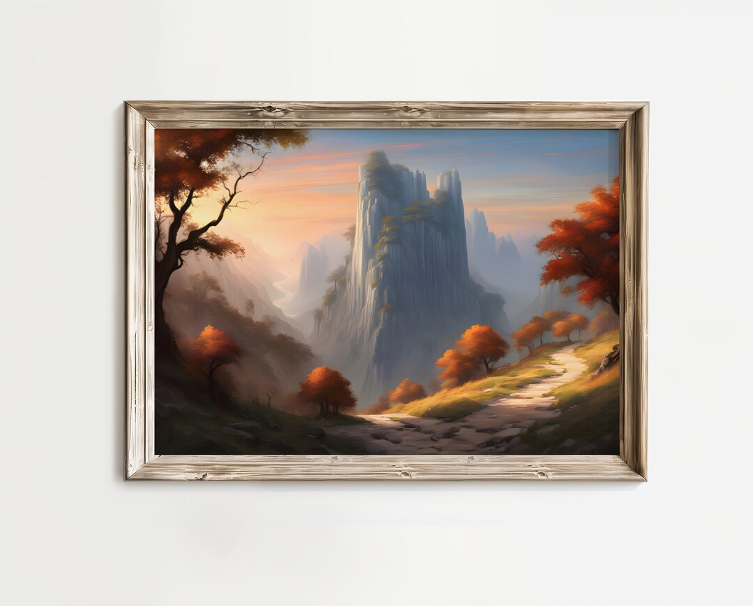 Marble Cliffs Fantasy Landscape Print | Digital Download | Enchanting ...
