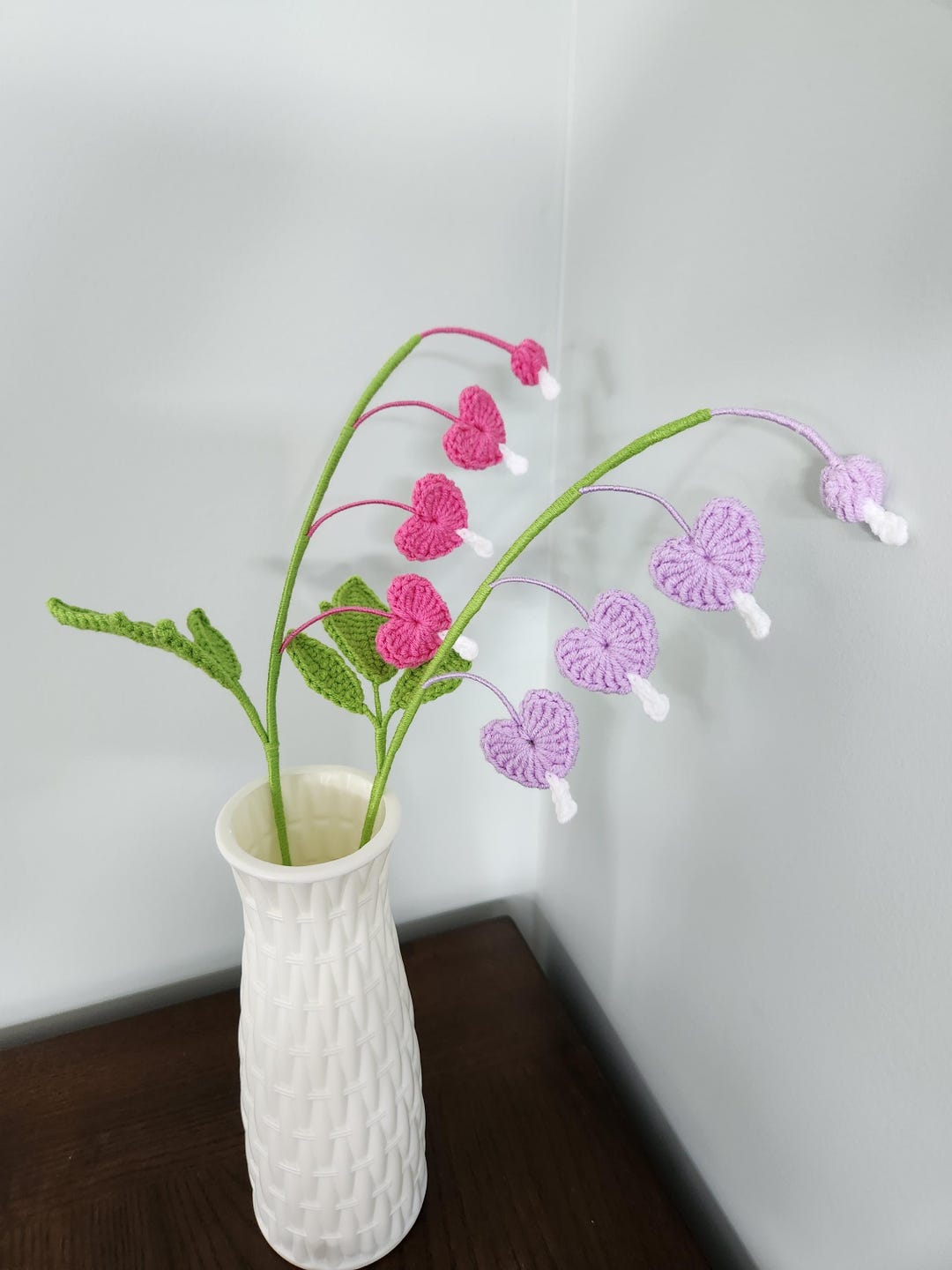 Crochet Bleeding Hearts, Handmade Flowers, Gifts for Birthday, Holiday ...