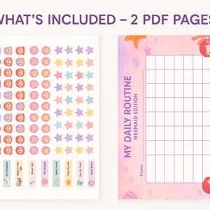 Printable Kids Routine Chart - Mermaid Reward Chart With Stickers ...