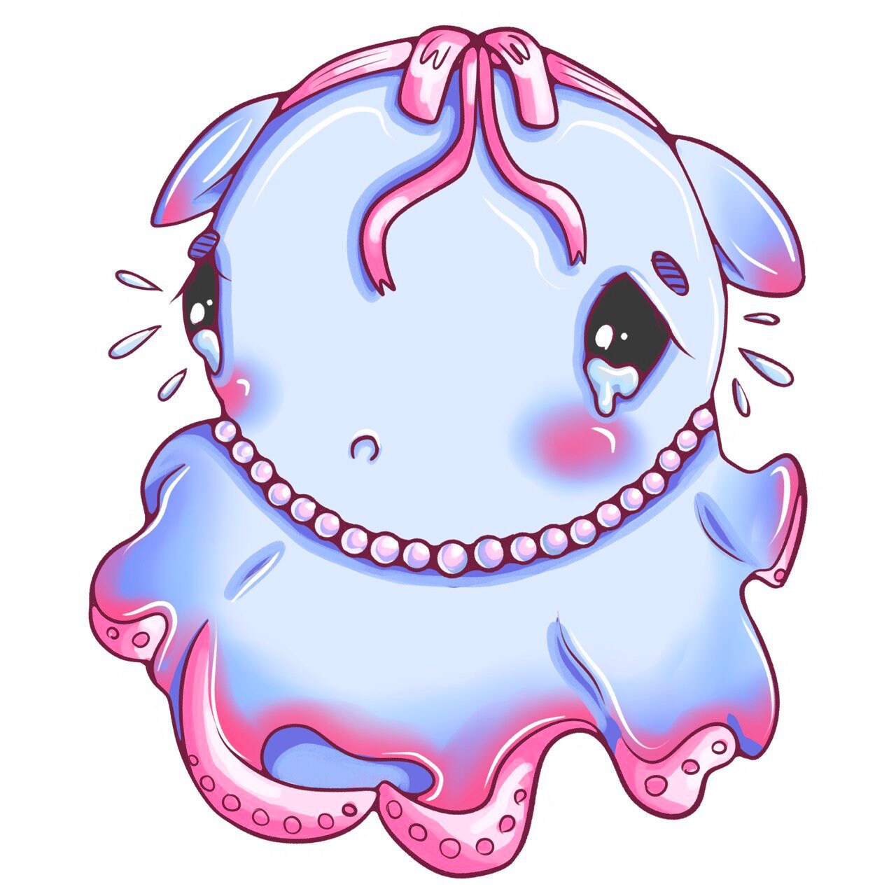 OCTOPUS STICKER PACK Digital, Cute, Kawaii Violet, Red, Yellow, Blue ...