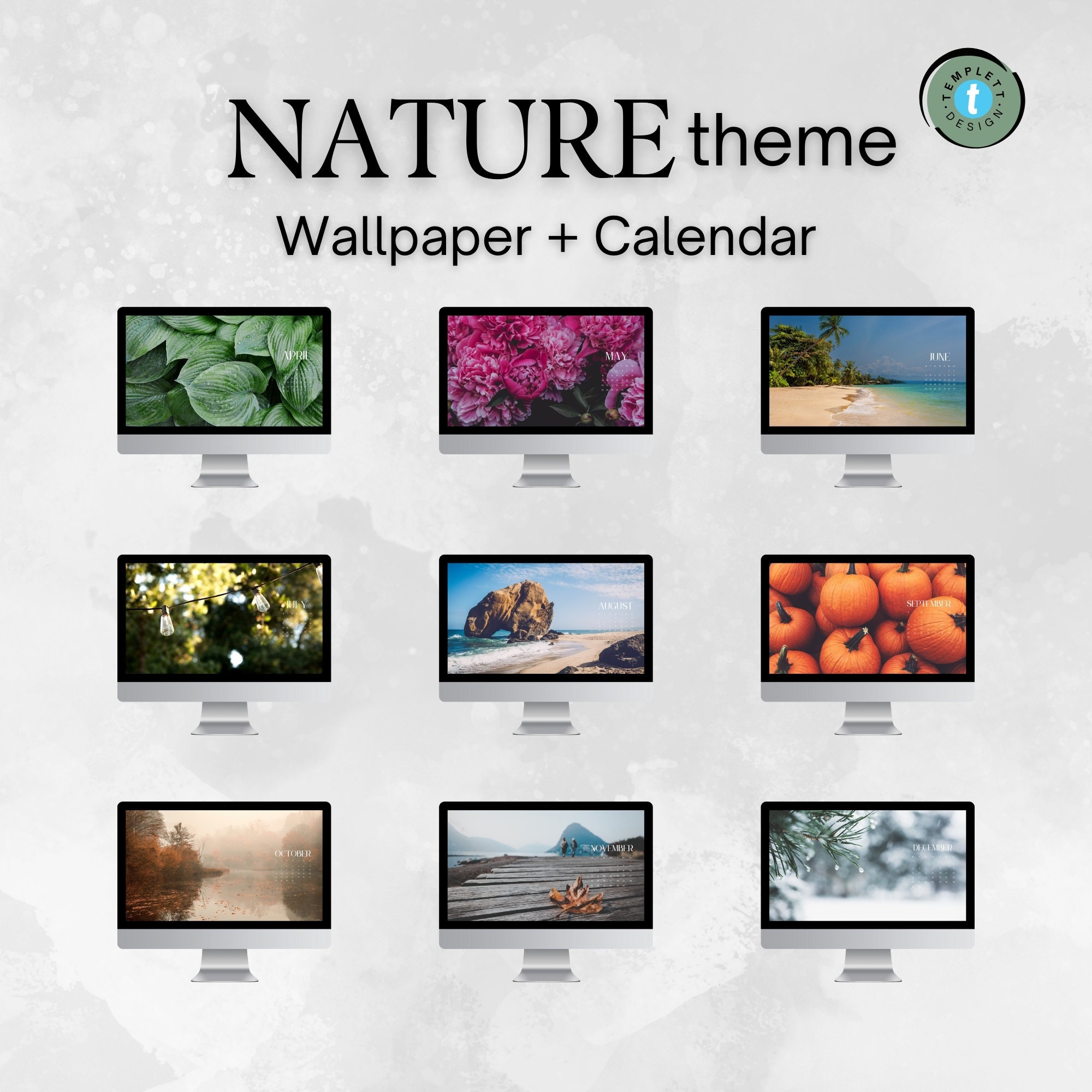 2024 - 2025 Desktop & Tablet Wallpaper Calendar, Monthly Reflective ...