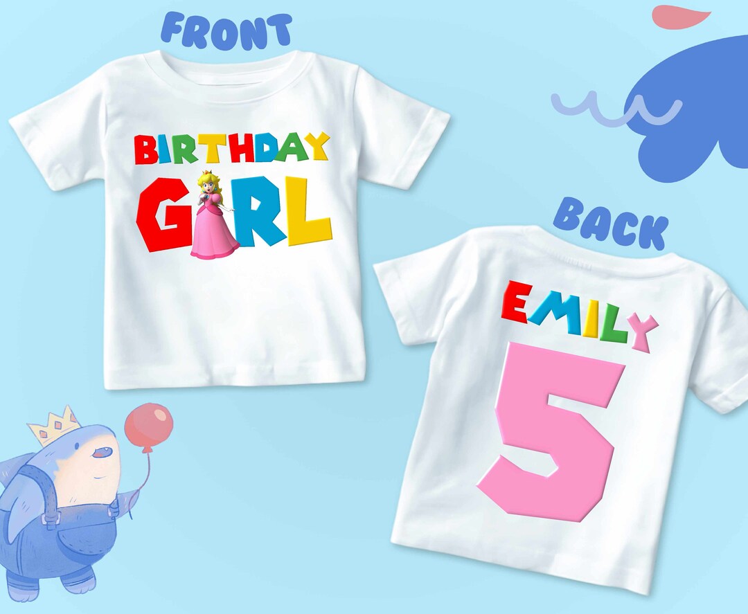 Princess Peach Birthday Shirt, Super Birthday Theme Party, Family ...