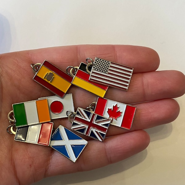 Flag Charms Keyring - Etsy UK