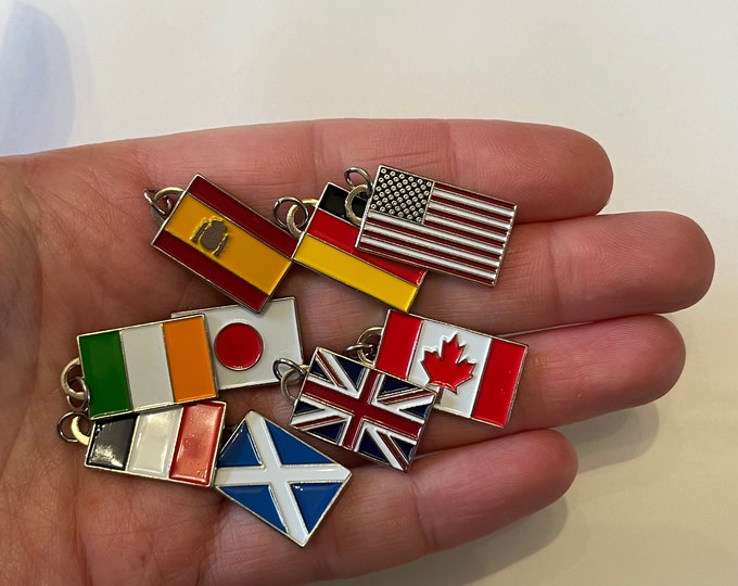 Enamel Flag Charms - Etsy UK