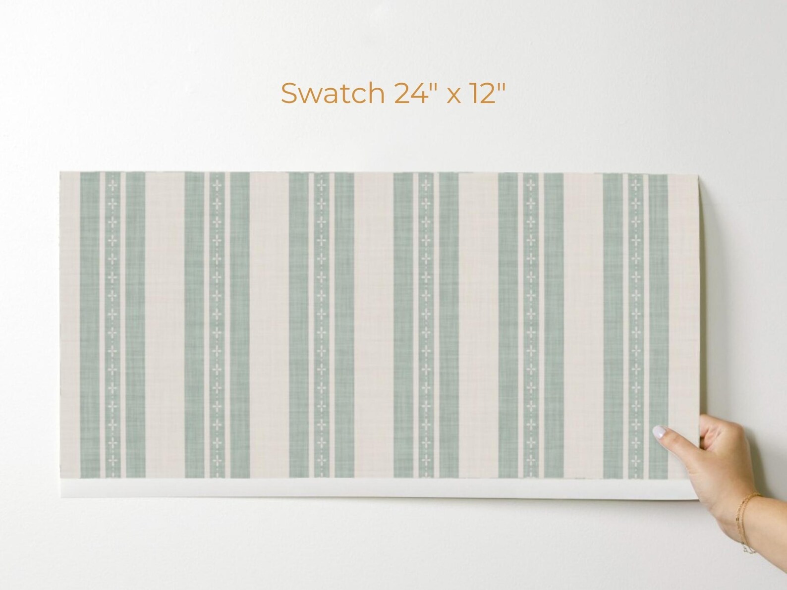 Sage Green Stripe Wallpaper | Linen Look Vertical Stripe for Nursery ...