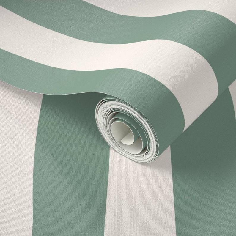 Green Stripe Wallpaper Removable Wall Decor Temporary Playroom ...
