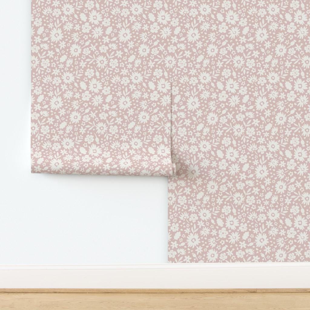 Pink Floral Wallpaper – Soft Textured Flower Design for Baby Girl ...