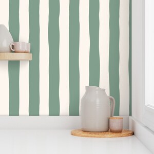Green Stripe Wallpaper Removable Wall Decor Temporary Playroom ...