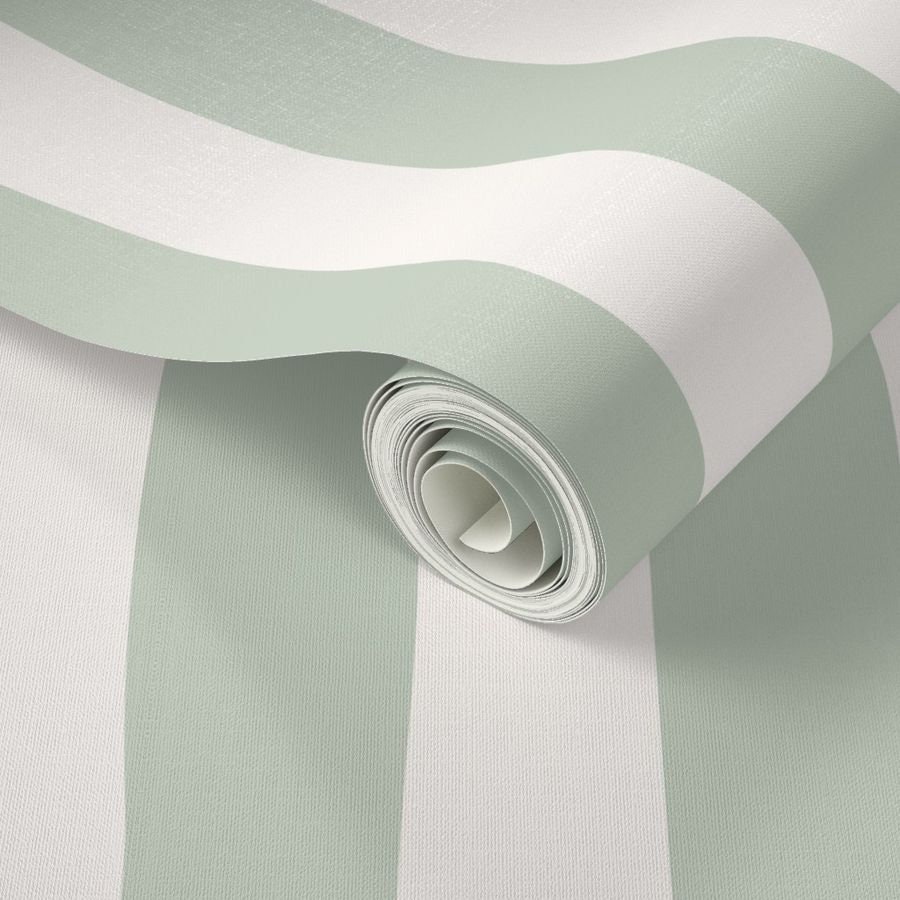 Removable Wallpaper Sage Green Stripes, Classic Stripe Wallpaper in ...
