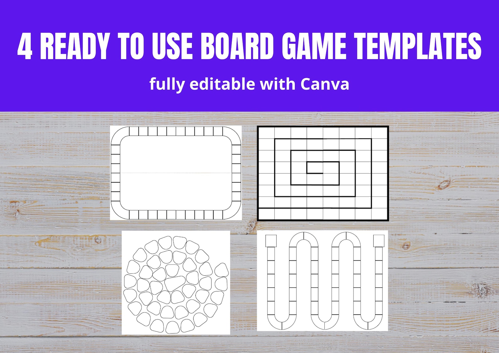 DIY Board Game Template | Editable Game Pieces, Boards (canva PDF) - Etsy