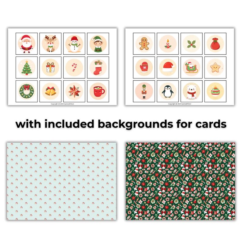 Christmas Memory Game Printable, Kids Matching Activity (instant ...