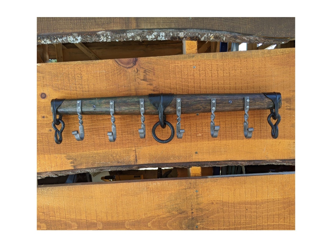 Antique Singletree With 6 Additional Wrought Iron Hooks 8 Hooks Total ...