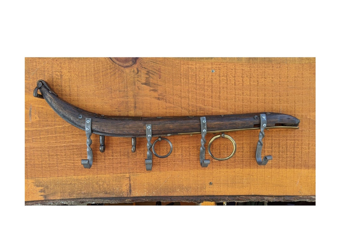 Refinished 1800's Era Horse Hame With 4 Twisted Hooks and Brass ...