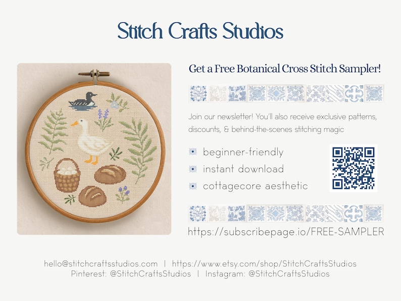 Loon Cross Stitch Template | Duck Embroidery | Bird on the Water Stitch ...