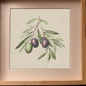 Olive Branch Cross Stitch Digital Download Template | Botanical Olive ...