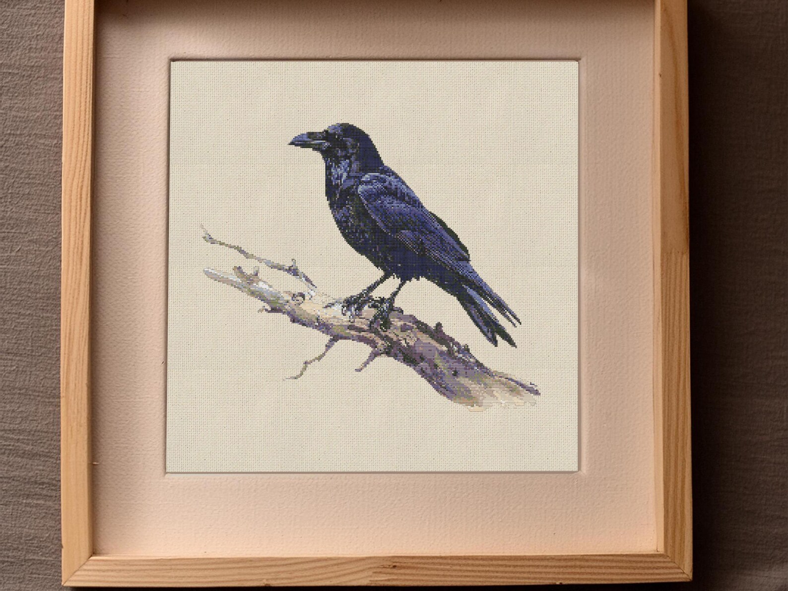 Raven Cross Stitch Pattern | Crow Embroidery (DIY Download) - Etsy