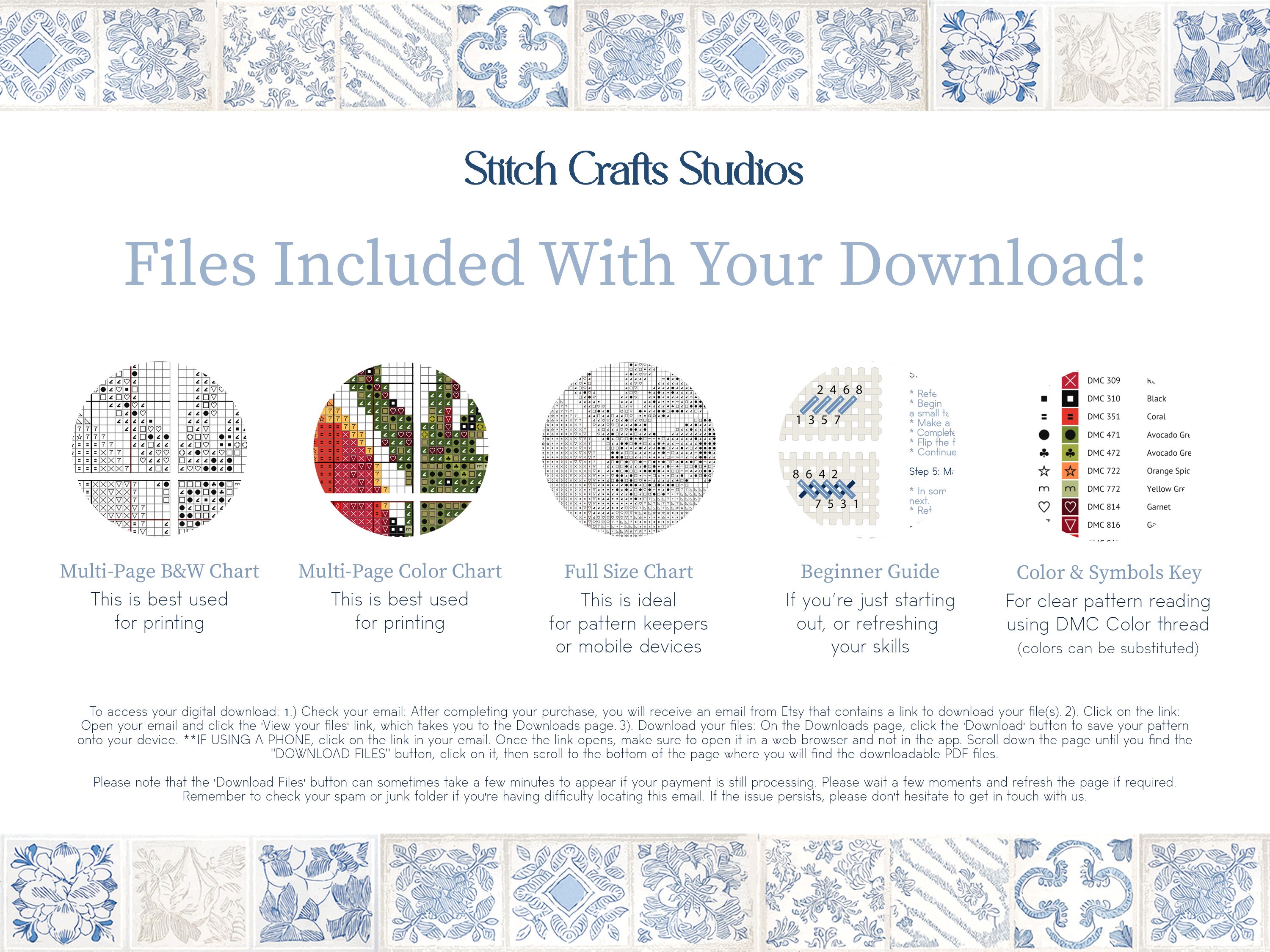 Orange Cross Stitch Template Download | Floral and Citrus Embroidery ...
