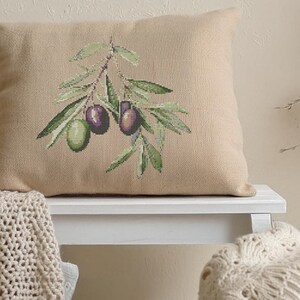 Olive Branch Cross Stitch Digital Download Template | Botanical Olive ...