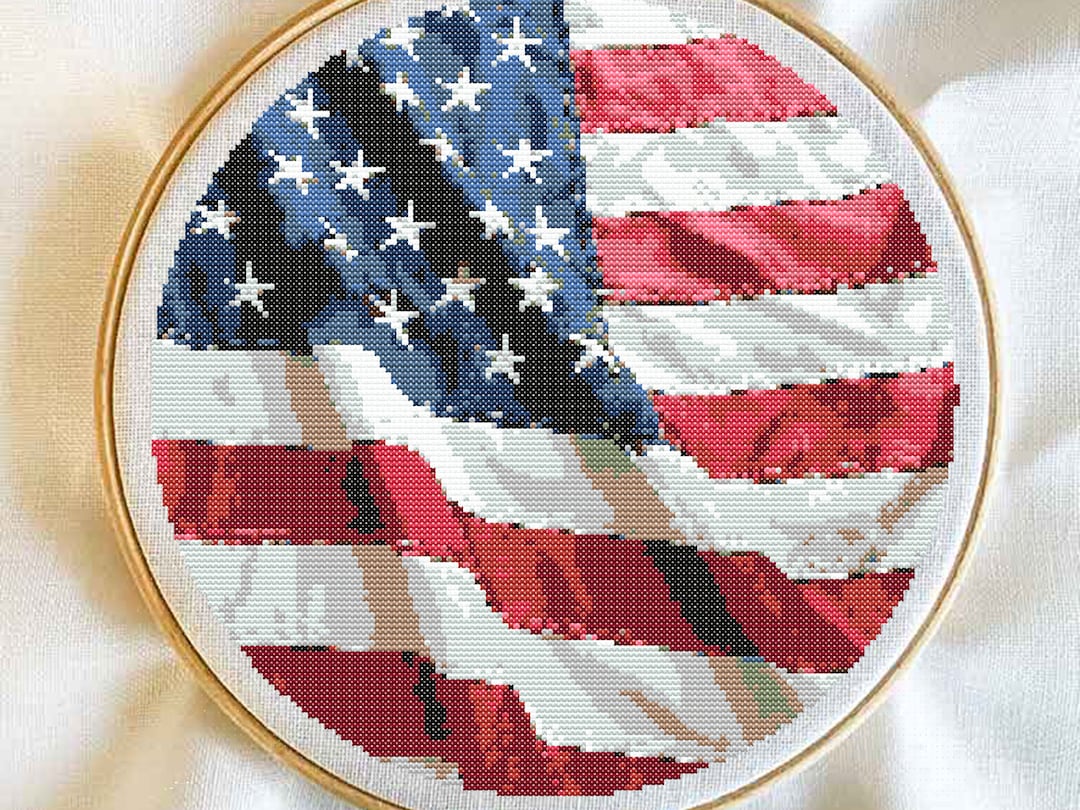 US Flag Cross Stitch Pattern | Decor for Independence Day | DIY 4th of ...
