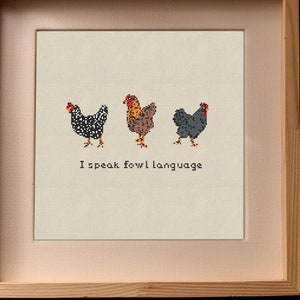Chicken Cross Stitch Template | Stitch Kit Wall Art Digital Template ...