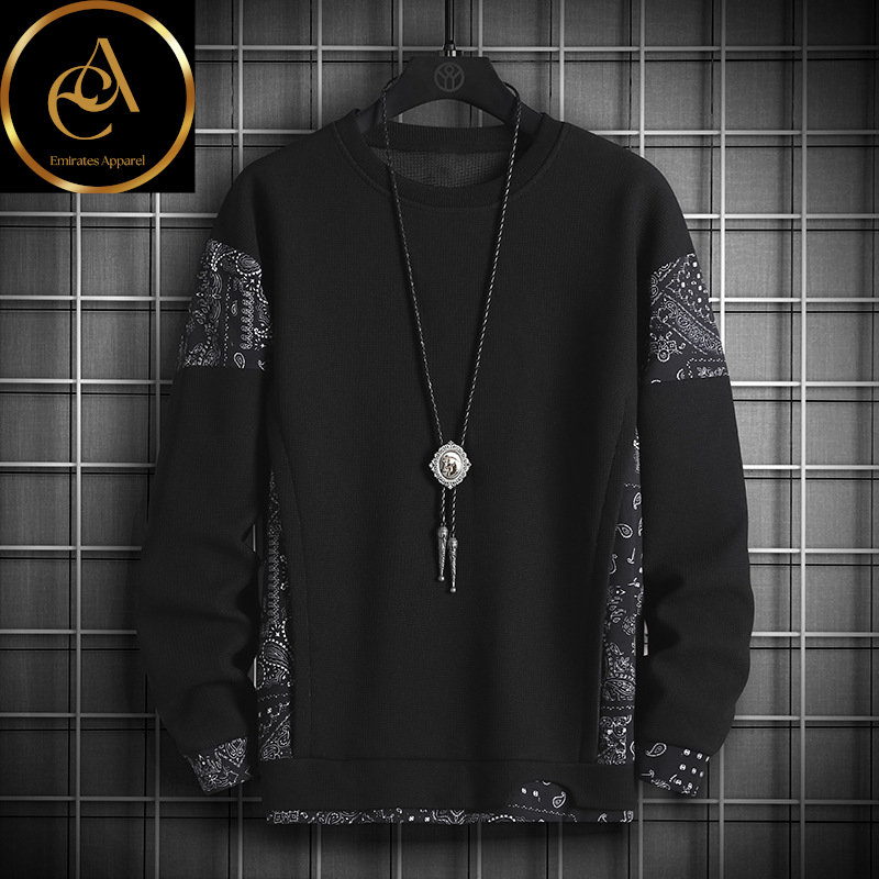 Patchwork Streetwear Steampunk Sweater, Japanese Style Urban Sweatshirt ...