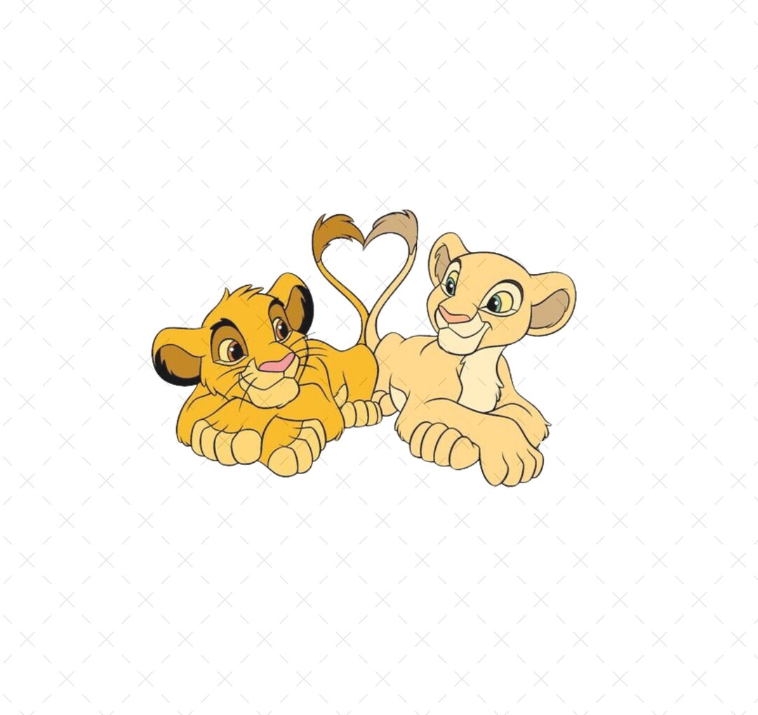 The Lion King Simba and Nala Cute Valentines Clipart PNG Files DIGITAL ...