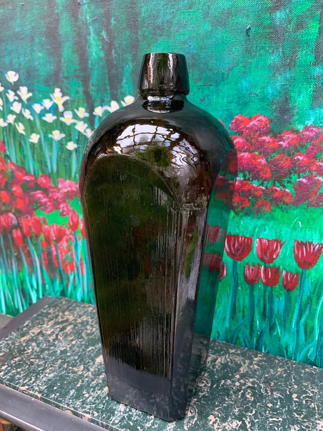 Antique 1860 - 1870 Case Gin Bottle With Anchor Stamp on the Bottom - Etsy