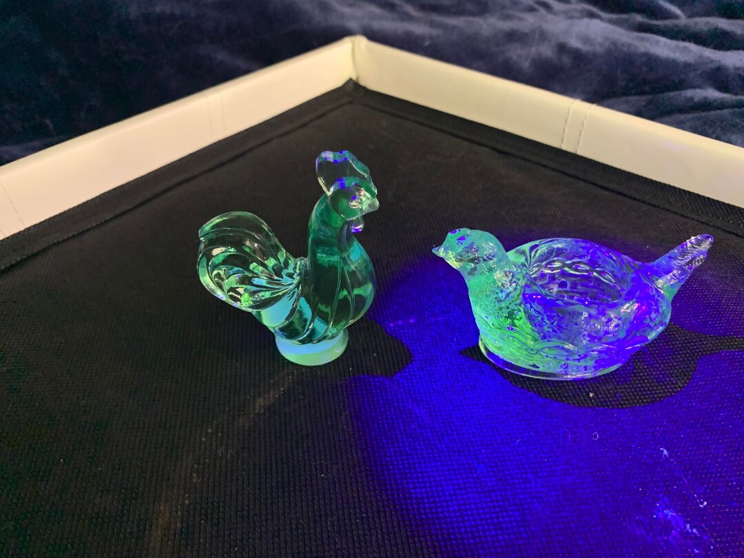 Very Rare Green Fenton Rooster and Unmarked Hen chicken Set - Etsy