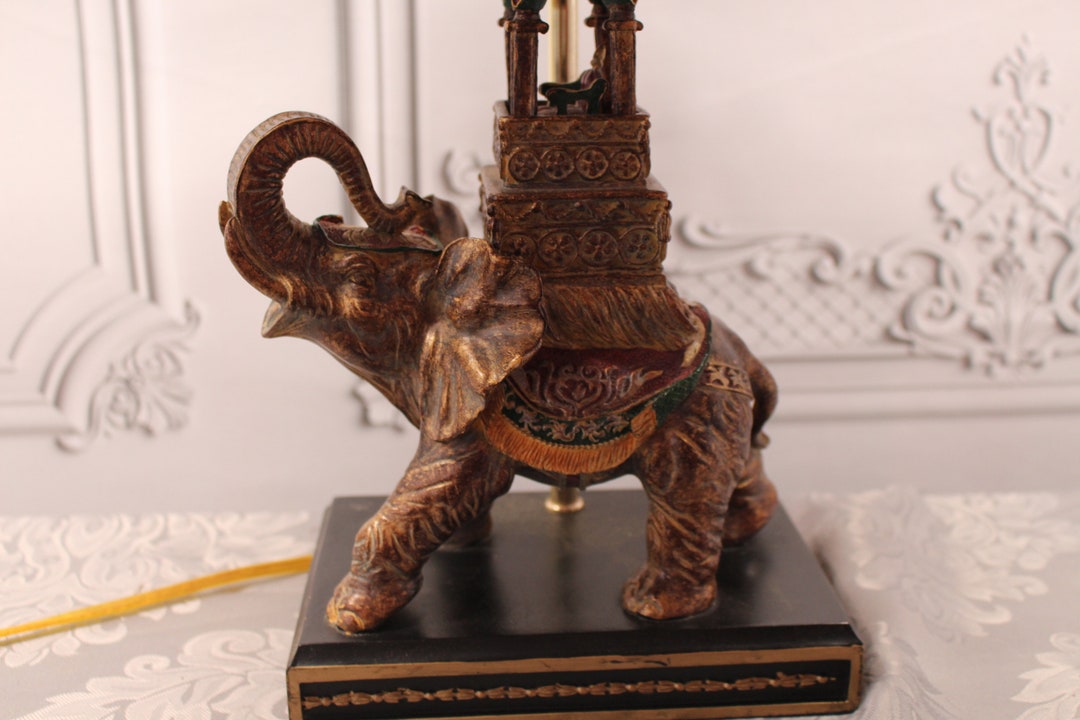 Awesome Vintage Cast Metal Elephant Lamp very Heavy With Original ...