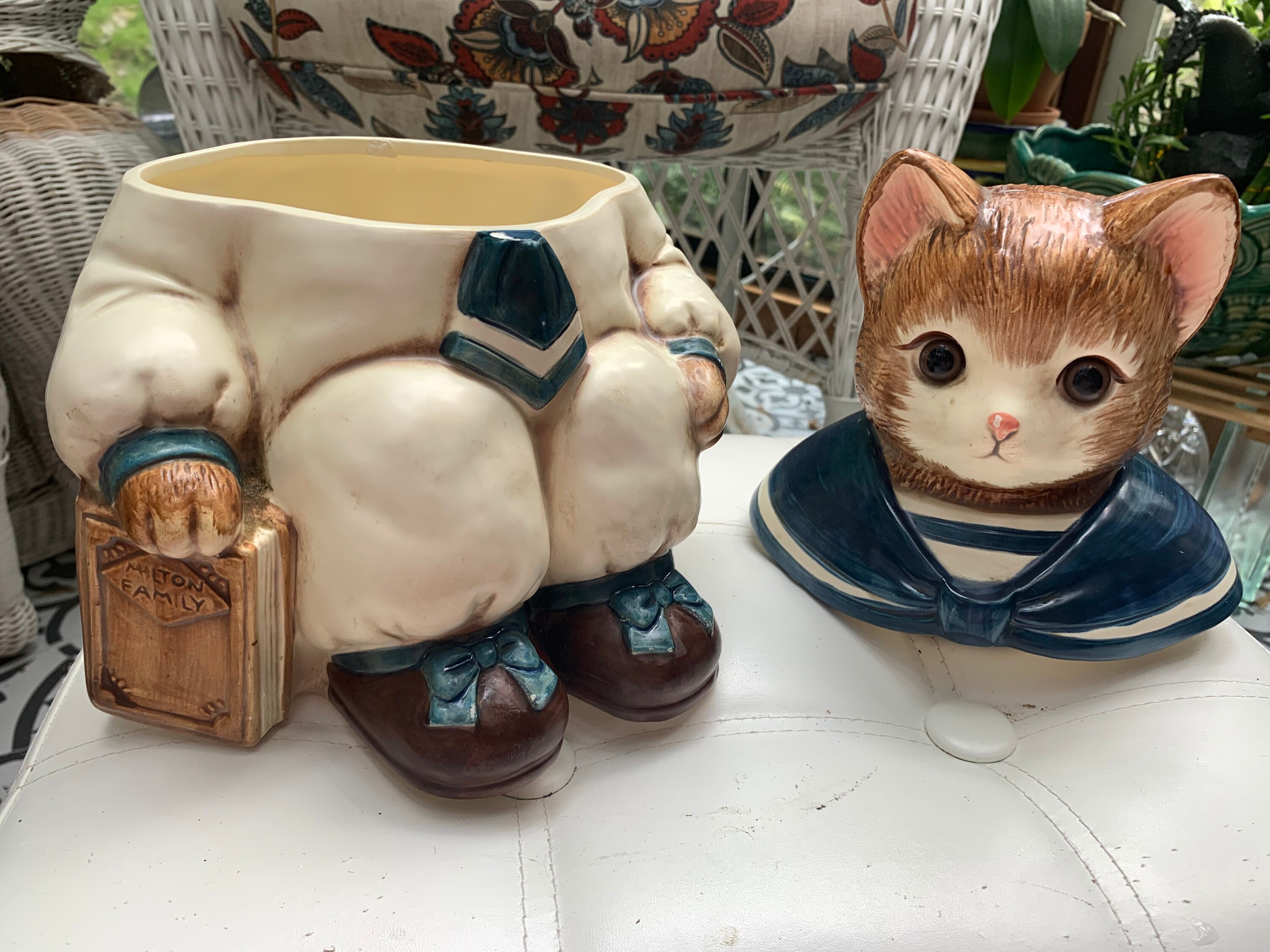 Super Cute, Vintage Set of COOKIE JARS, Mervyns Milton Sailor Cat ...
