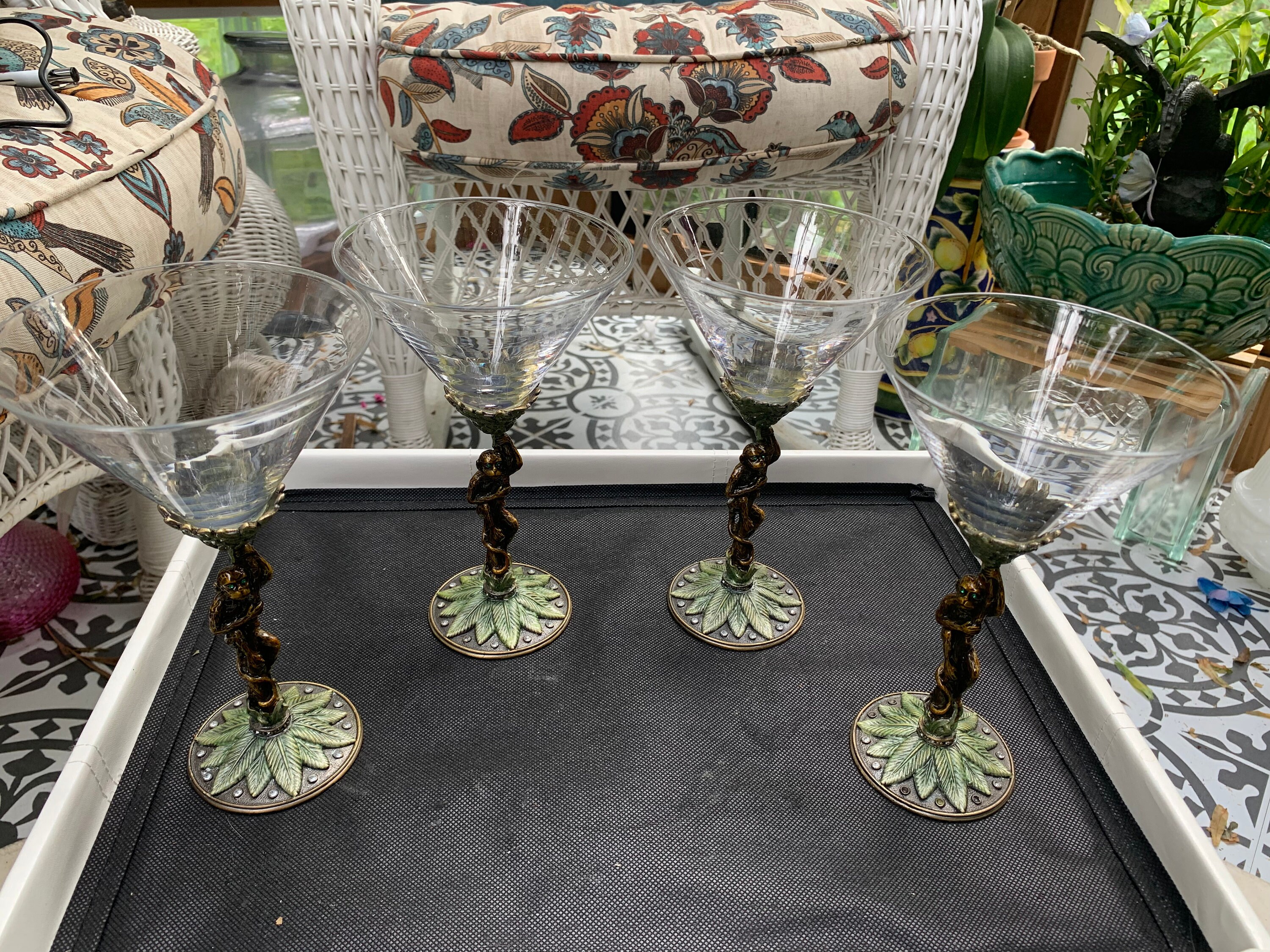 Set of 4 Super Cute Monkey Martini Glasses - Etsy