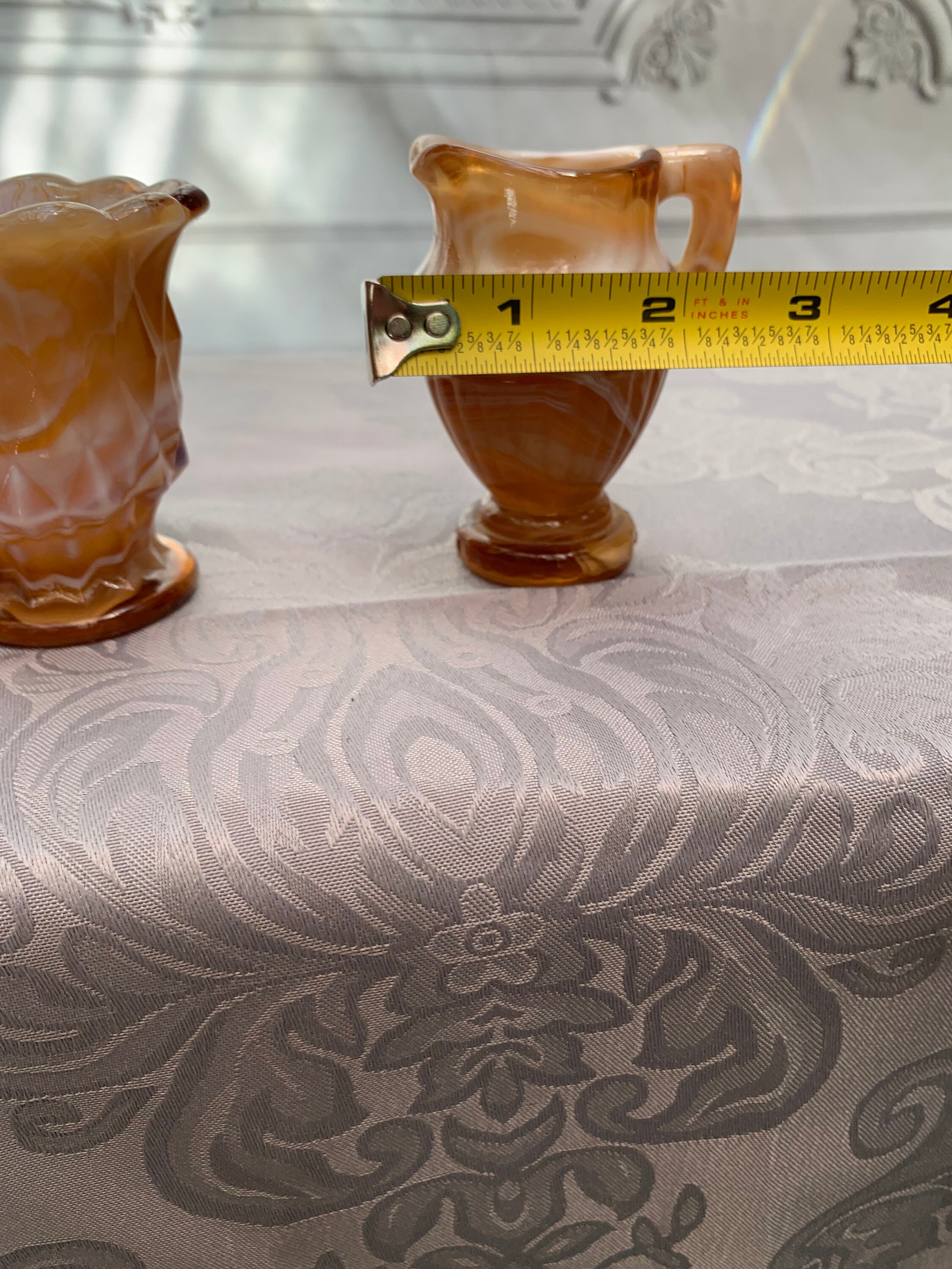 Vintage Imperial Carmel Slag Glass Mini Pitcher and Toothpick Holder - Etsy