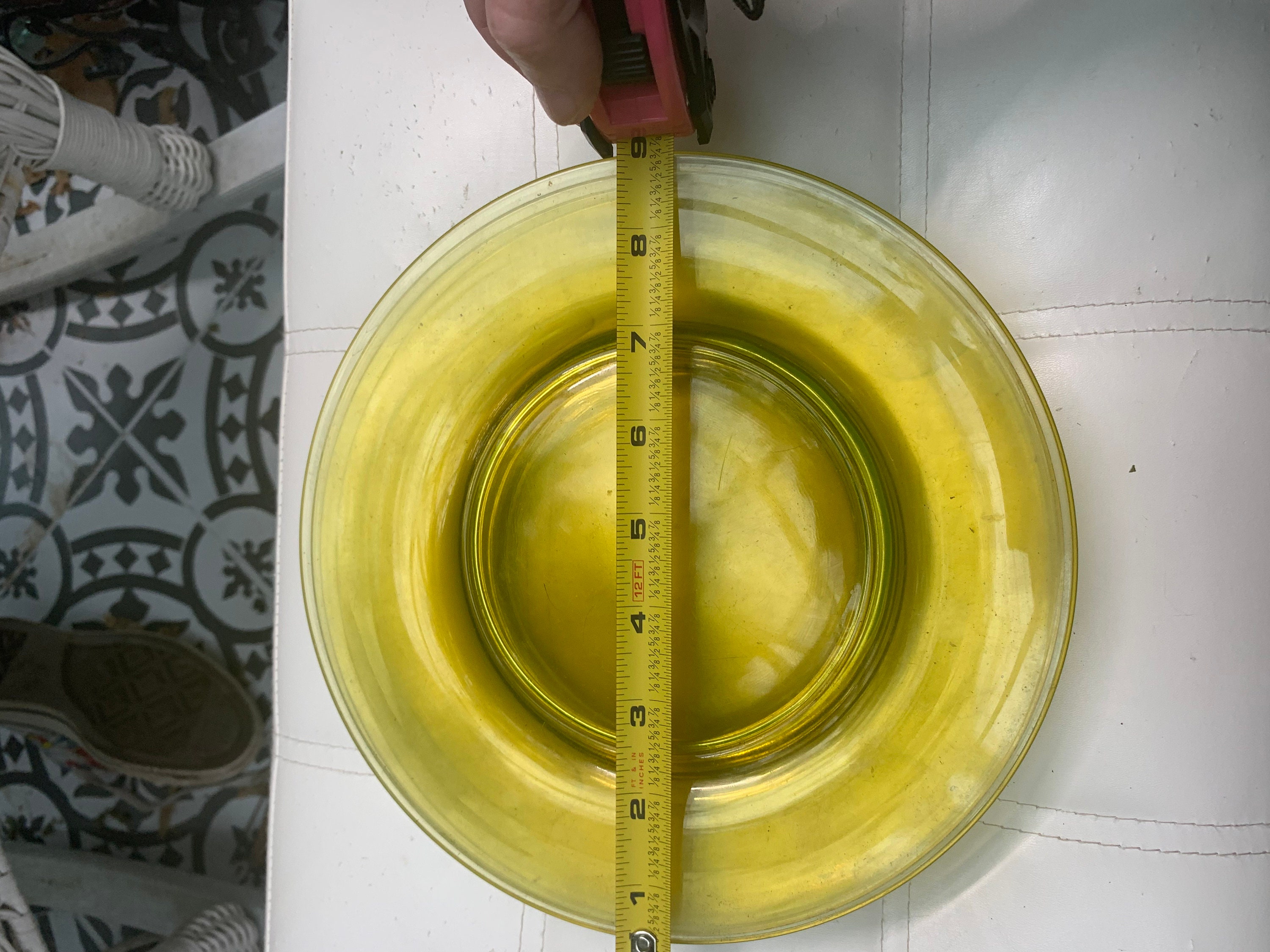 Set of 4 Vaseline Uranium Glass Plates Lovely Yellow Bright Glow - Etsy